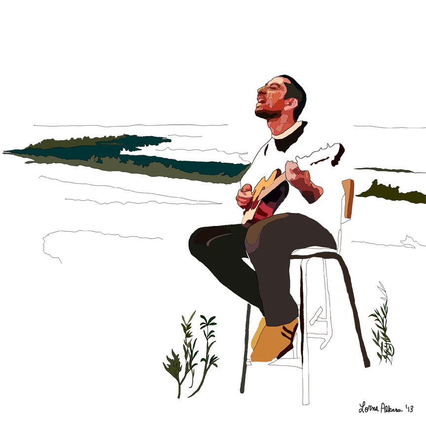 El Joe del Rio Portrait – With River #digitalart #music – LornaPhone